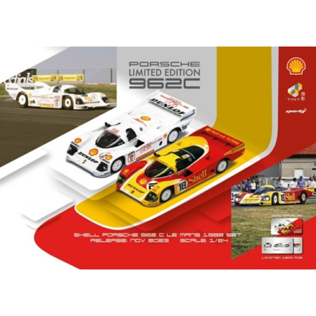 1/64 PORSCHE 962C SHELL COMBO LE MANS NO.18 DUNLOP SUPERCUP H.J.STUCK NO.17