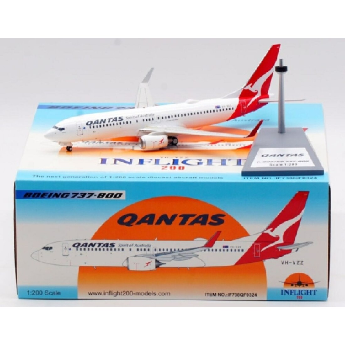 1/200 QANTAS BOEING 737-838 VH-VZZ WITH STAND