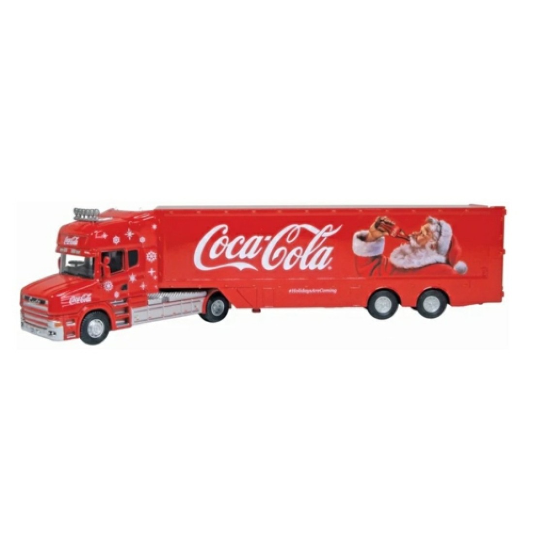 1/76 SCANIA T CAB BOX TRAILER COCA COLA NEW XMAS LIVERY