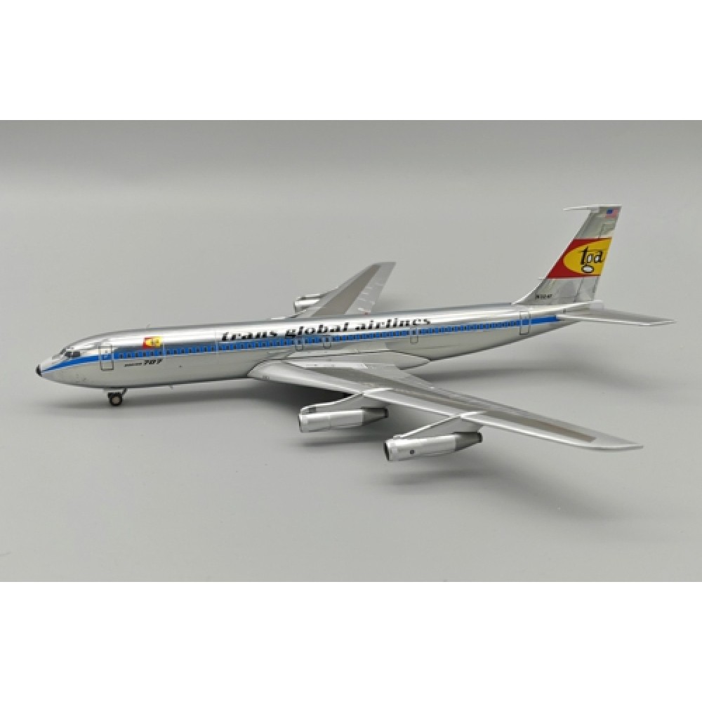 1/200 TRANS GLOBAL AIRLINES BOEING 707-300 N324F WITH STAND