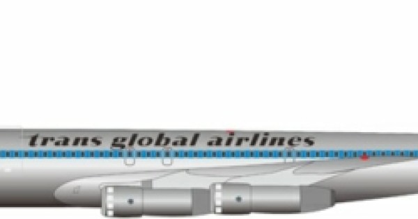 1/200 TRANS GLOBAL AIRLINES BOEING 707-300 N324F WITH STAND